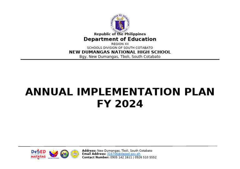Annual Implementaion Plan (AIP) CY 2024 - COVER PAGE | PDF