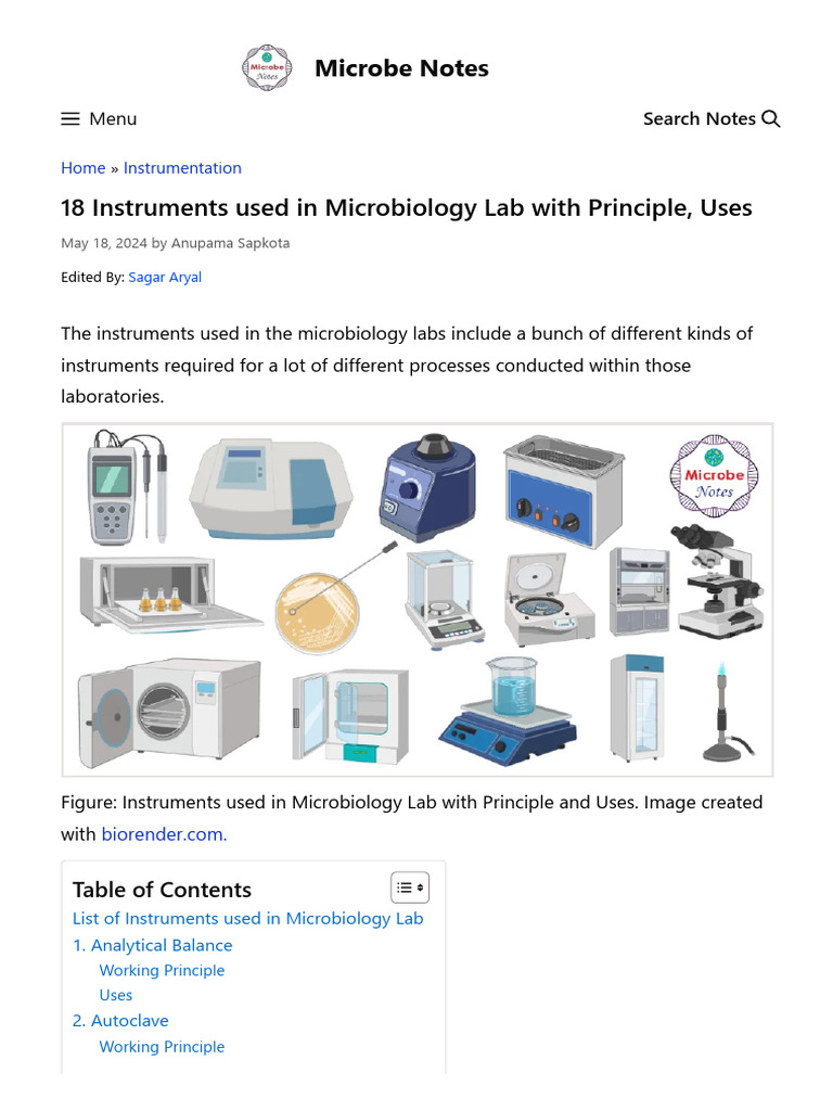 18 Instruments Used in Microbiology Lab With Principle, Uses | PDF ...