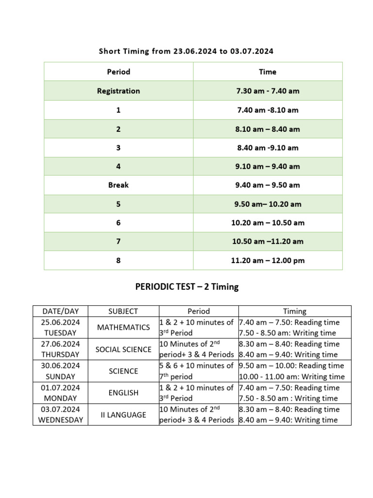 Short Timing TT | PDF