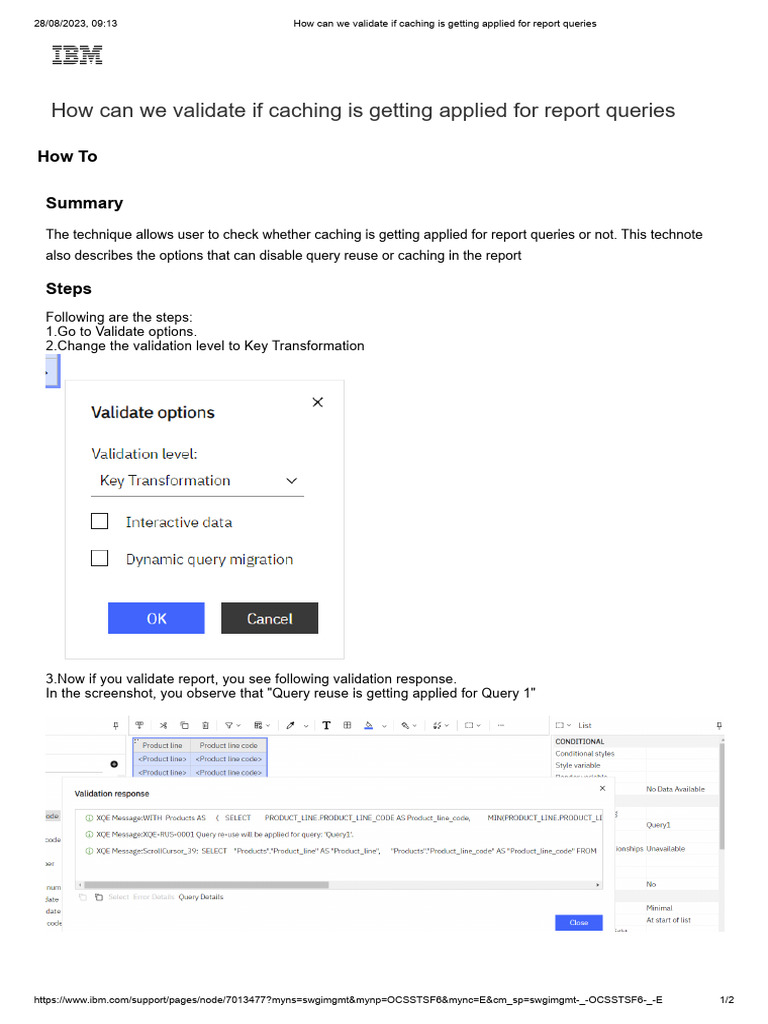 How Can We Validate If Caching Is Getting Applied For Report Queries | PDF