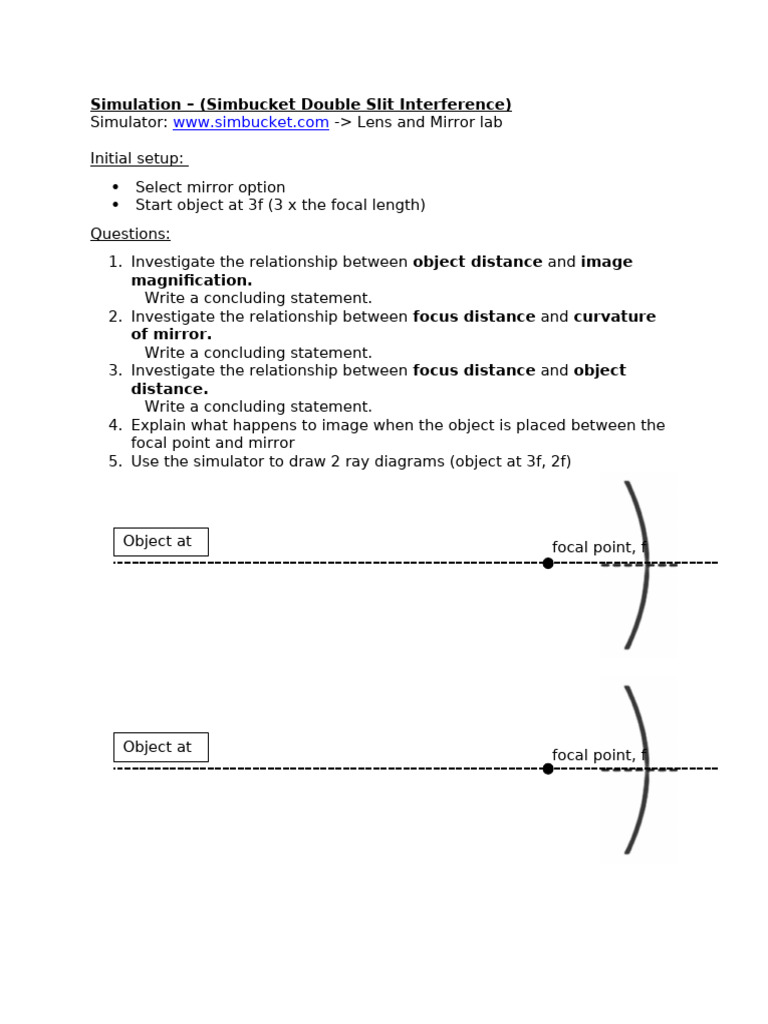Physics Students' Mirror Lab Guide | PDF