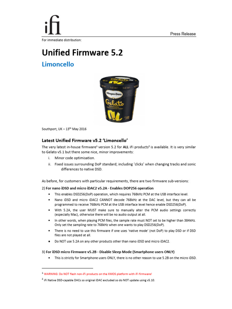 Ifi - 5.2 - Release Notes | PDF | Software | Computing