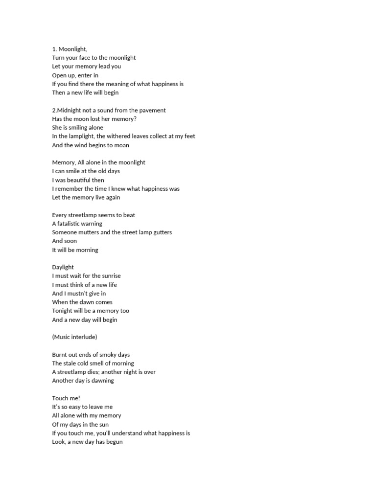 cats lyrics | PDF