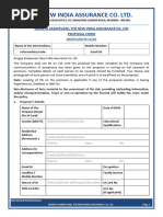 New India Floater Mediclaim Proposal Form | PDF | Insurance | Physical ...