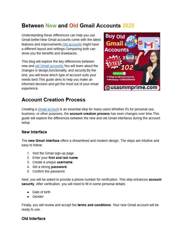 Between New and Old Gmail Accounts 2025 | PDF | Gmail | Computing