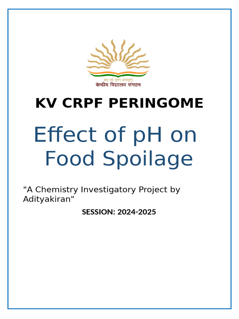 Chemistry Project Final | PDF | Food Preservation | Ph