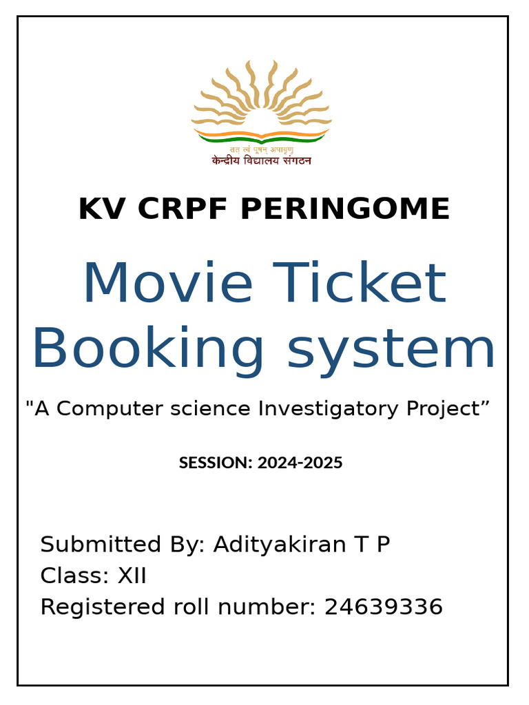 Cs Projectfinal | PDF | Ticket (Admission) | Usability