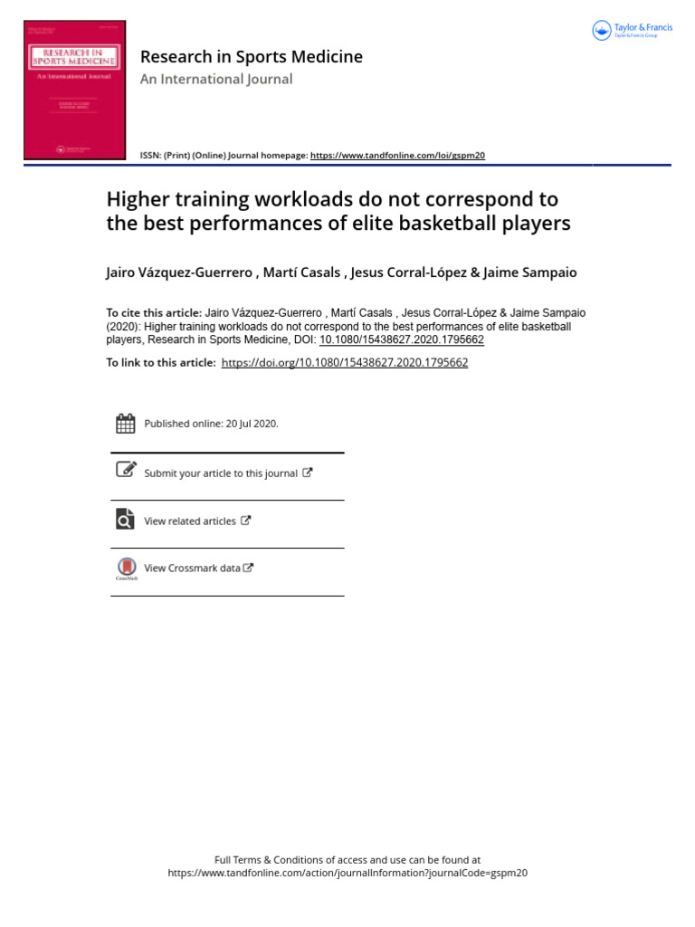 Higher training workloads | PDF Higher training workloads | PDF
