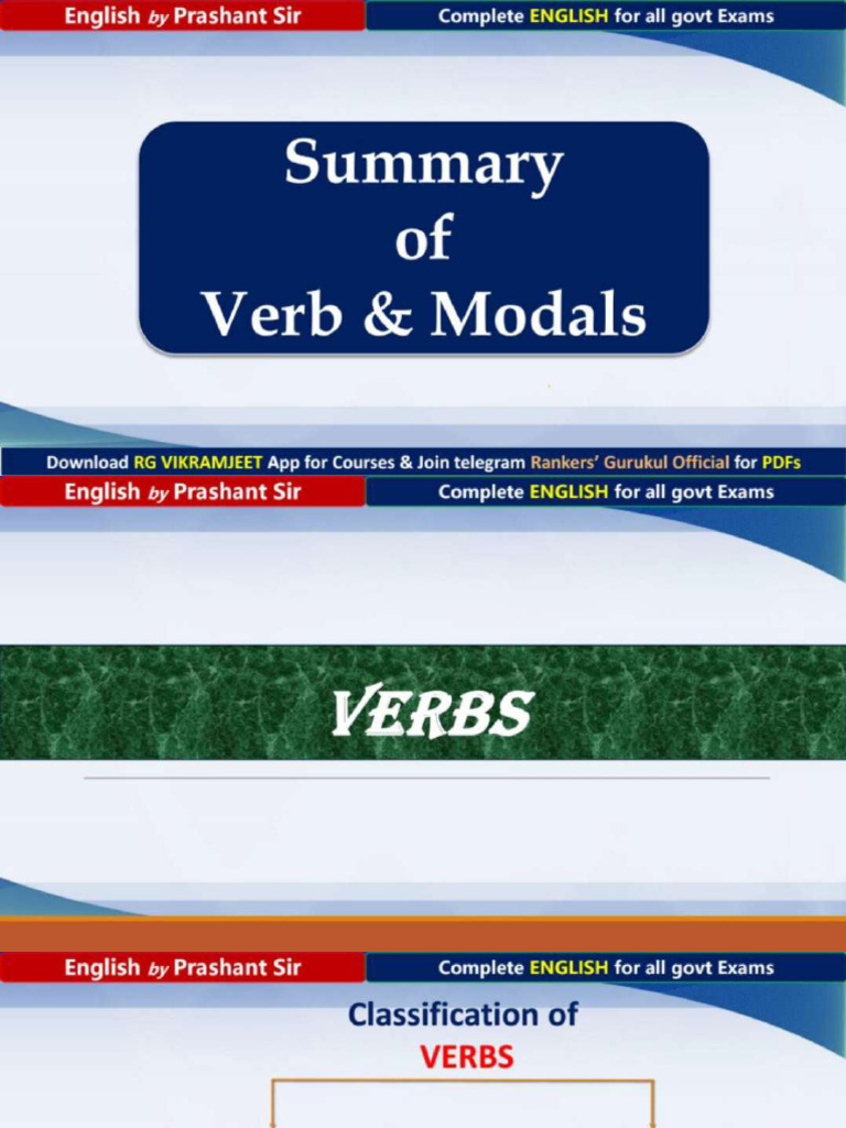 144) (GRAMMAR) (VERB (UPDATED) ) Summary of Verb An - 240930 - 153735 | PDF