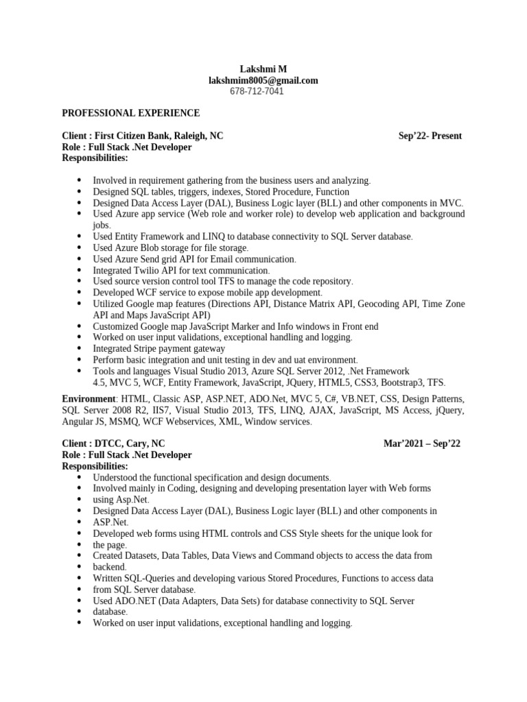 Sri Lakshmi Jahnavi - Resume | PDF | J Query | Microsoft Sql Server