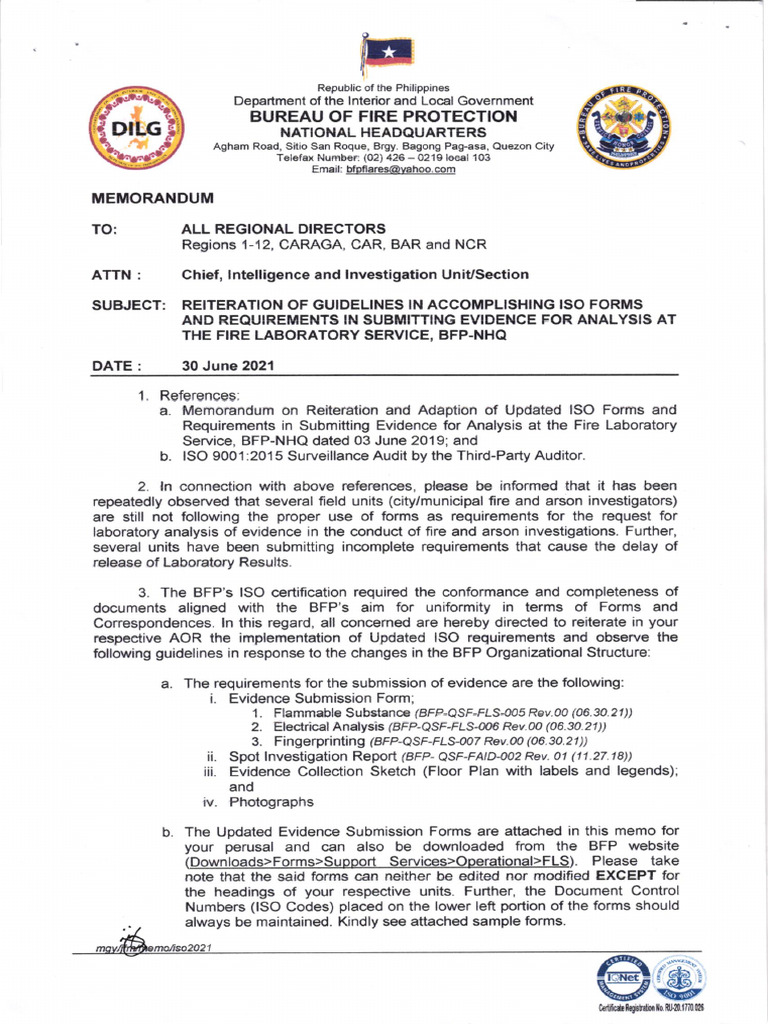 Guidelines in Accomplishing ISO Forms and Requirements in Submitting ...