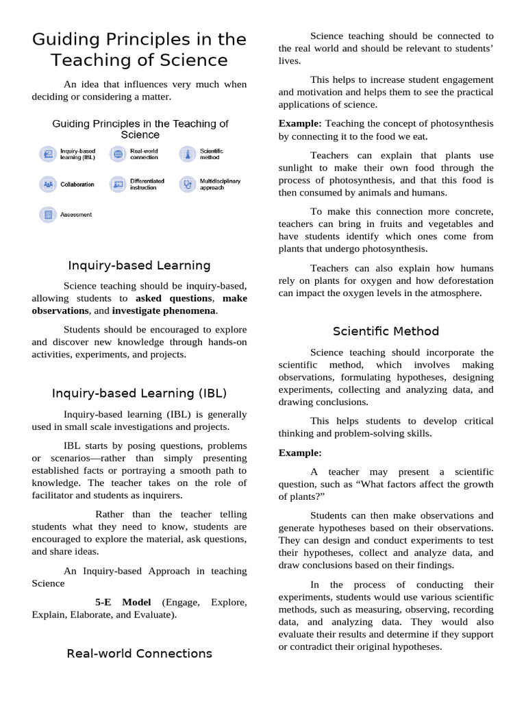 Inquiry-Based Science Teaching Guide | PDF | Educational Assessment ...