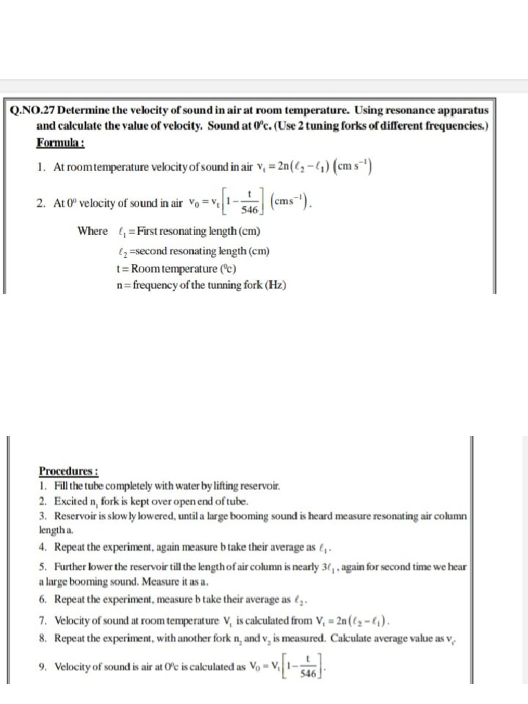 Speed of Sound Practical | PDF