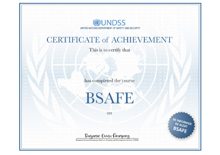 BSAFE Certificate | PDF