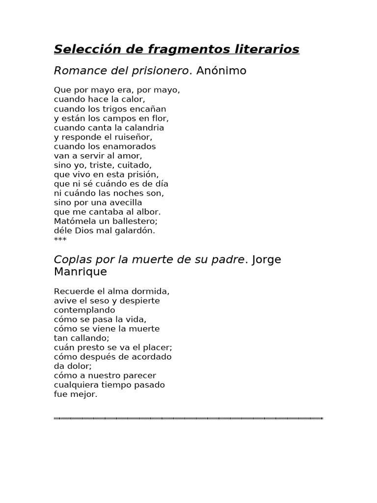 Colección de fragmentos literarios | PDF