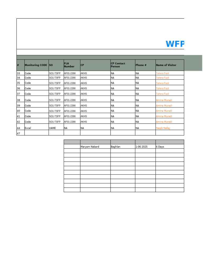 WMP - Code and Staff Assignment 01-06 Feb 2025 | PDF