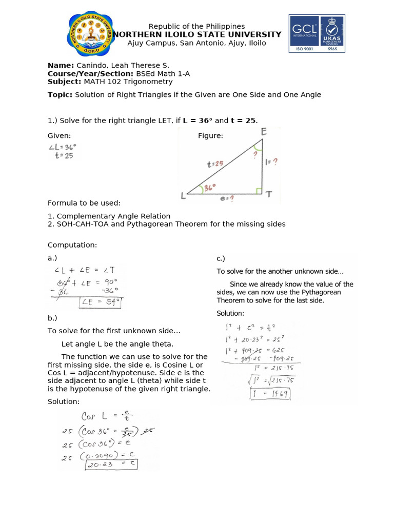 1Side1Angle Canindo | PDF
