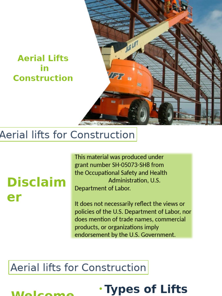 Aerial Lifts Safety in Construction | PDF | Elevator | Occupational ...