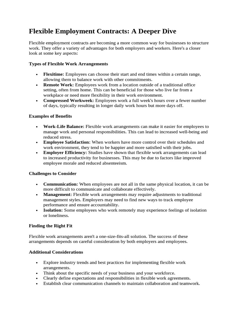 Flexible Employment Contracts | PDF | Employment | Shift Work