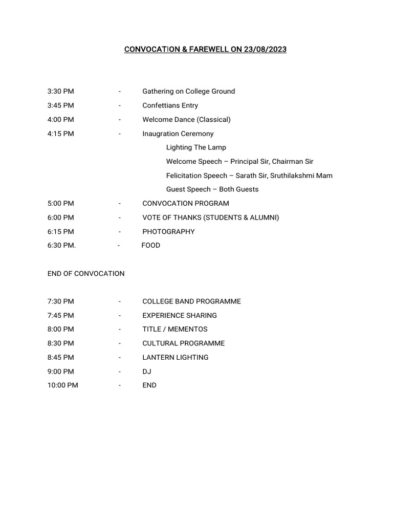 Convocation & Onam | PDF