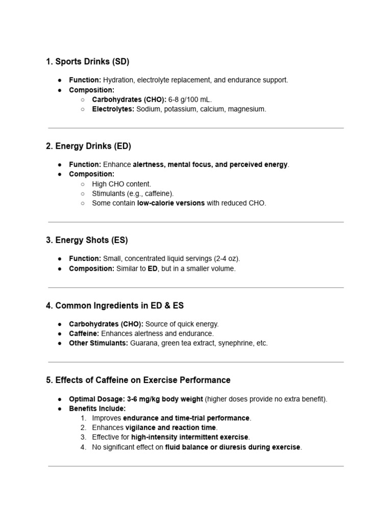 6. Notes ED & SD | PDF | Caffeine | Nutrition