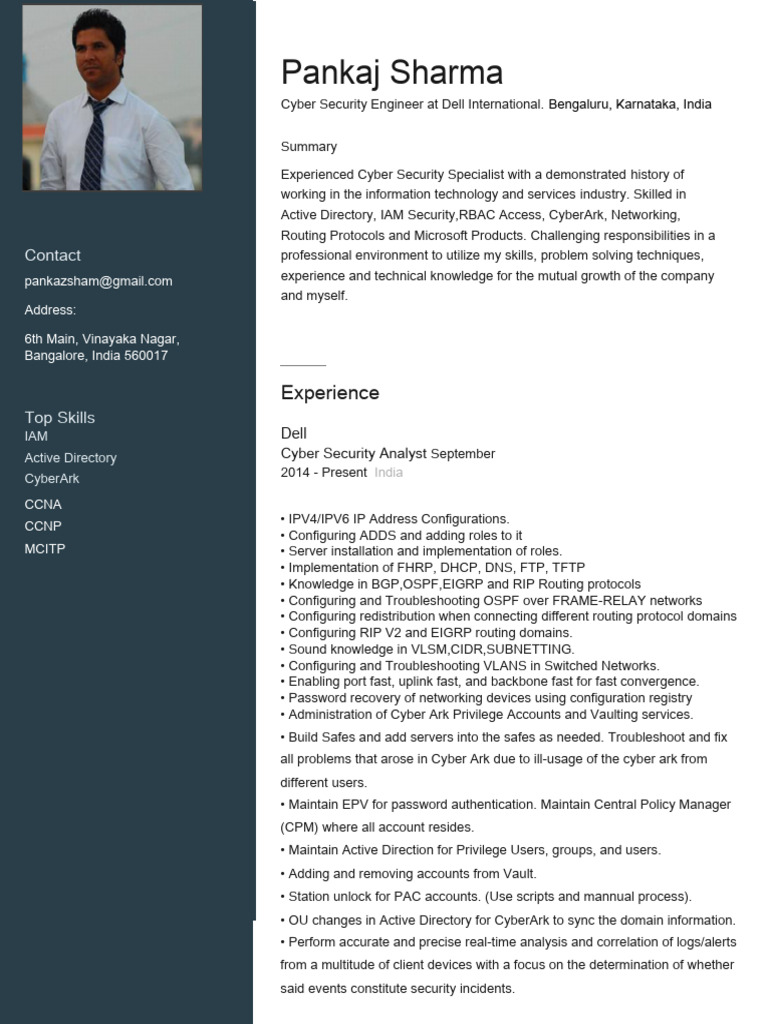 Pankaj Resume Main | PDF | Active Directory | Computer Network
