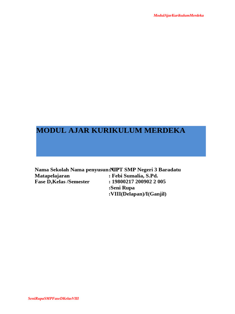 Modul Ajar kls.8 KUMER | PDF