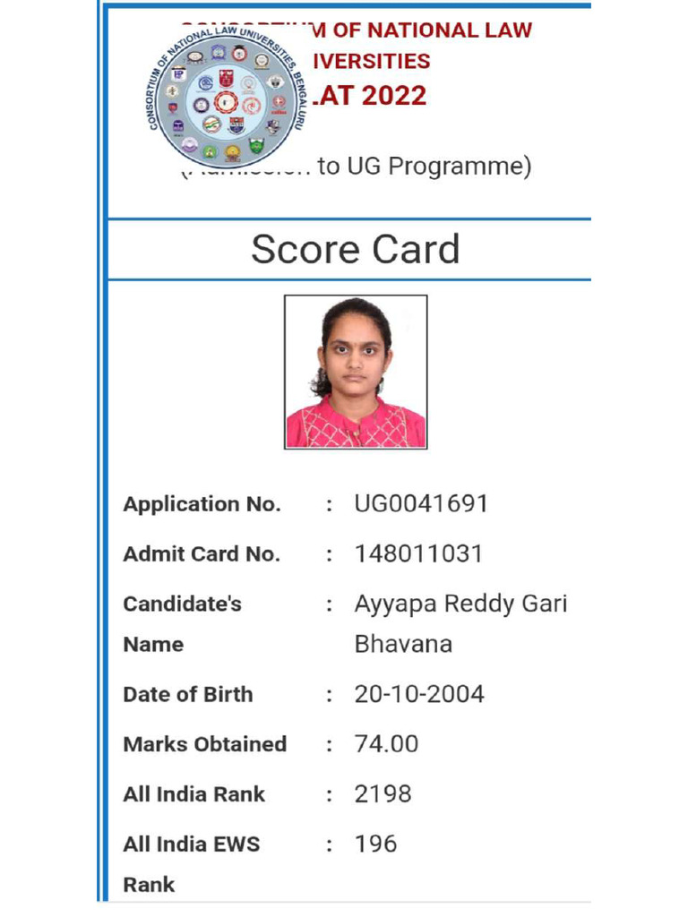 Entrance Test Marks & Rank Certificate | PDF
