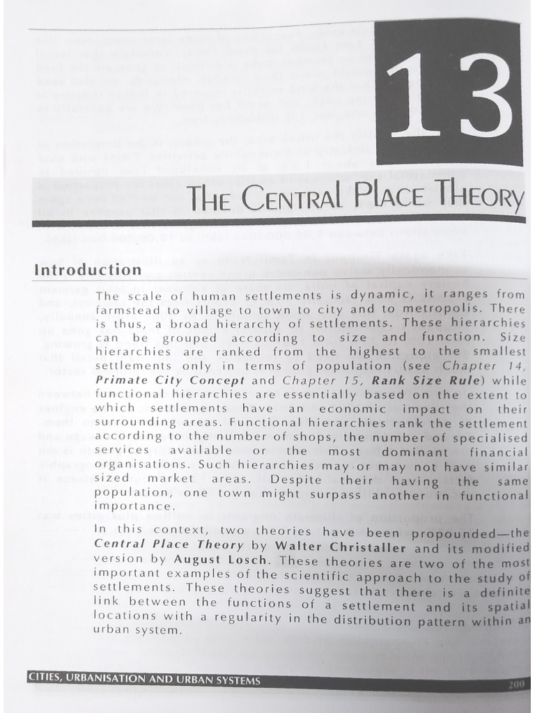 Central Place Theory | PDF