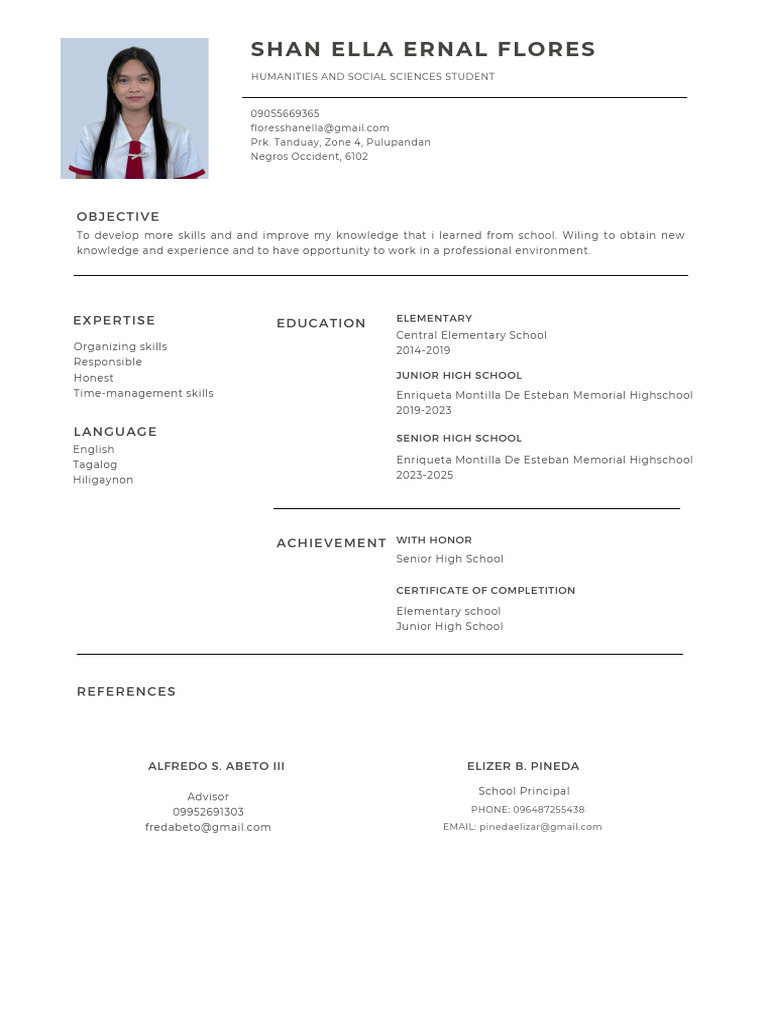 Black and White Minimalistic Simple Resume | PDF