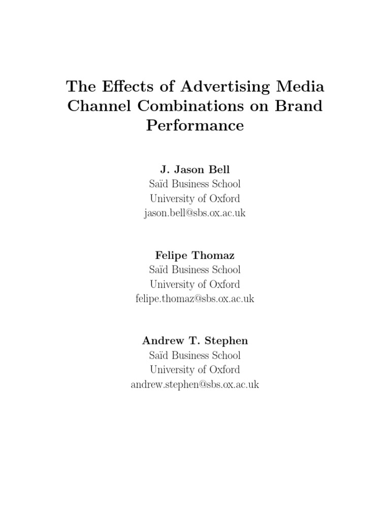 Advertising Media Channel Effects on Brands | PDF | Regression Analysis ...