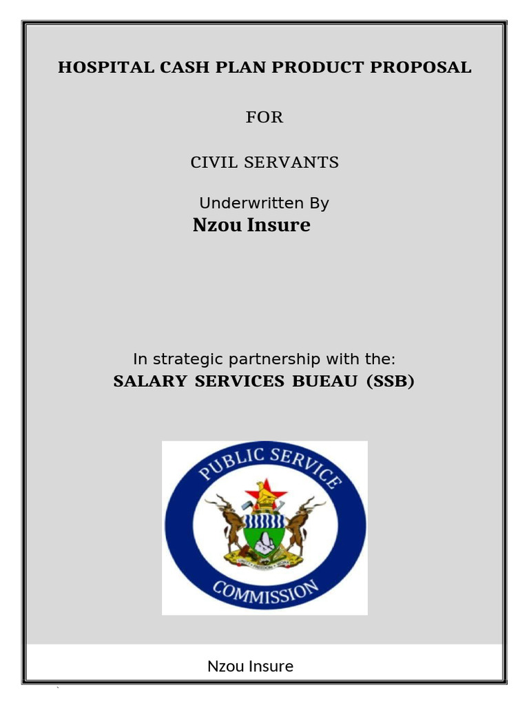 Hospital Cash Plan Proposal - SSB | PDF | Insurance | Hospital