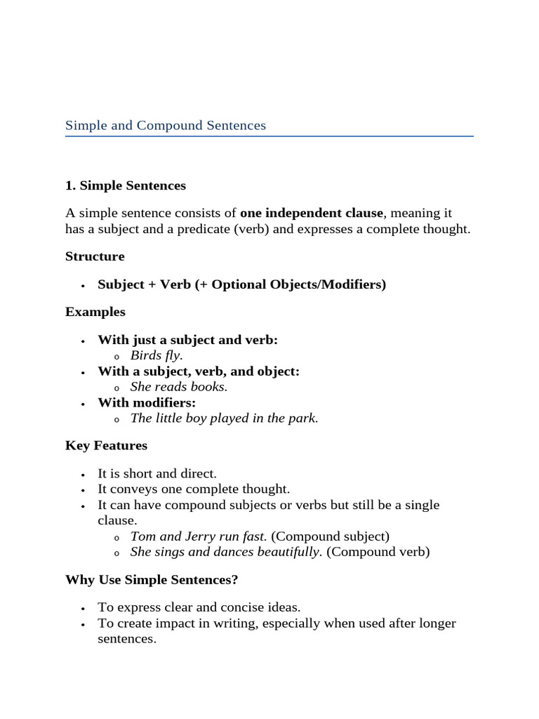 Sentence Structure Basics | PDF | Subject (Grammar) | Clause