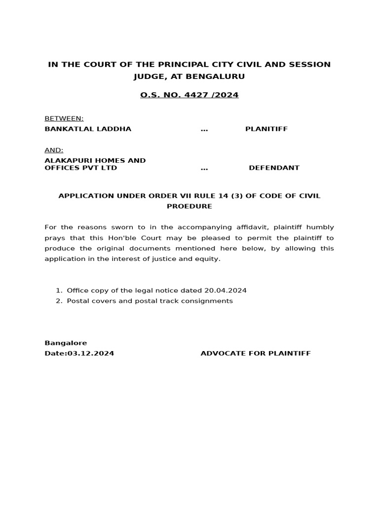 Order 7 Rule 14 O.S. 4427 | PDF | Affidavit | Legal Procedure