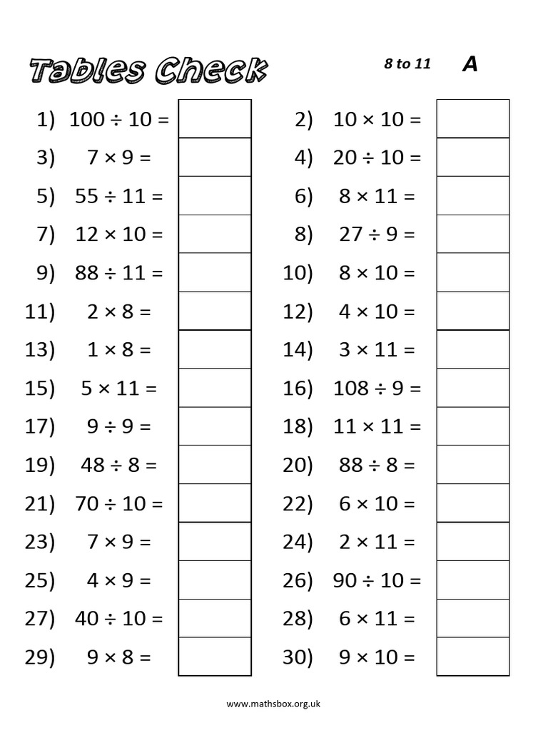 Times Tables | PDF