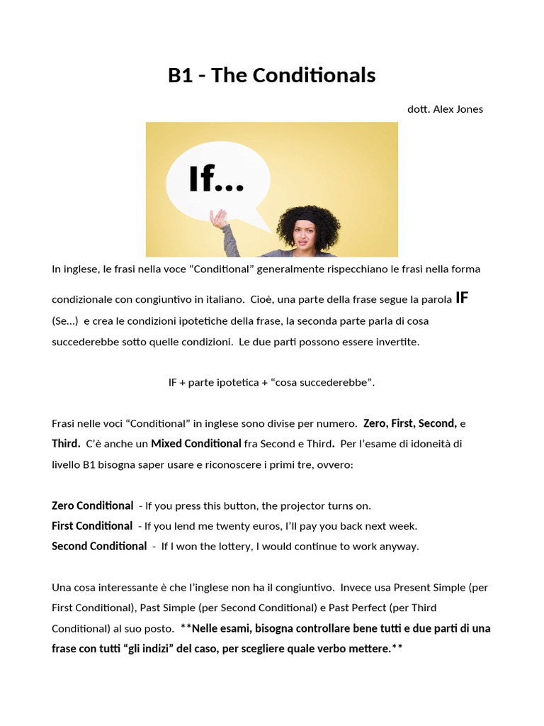 B1 Conditionals Presentation | PDF | Linguistics