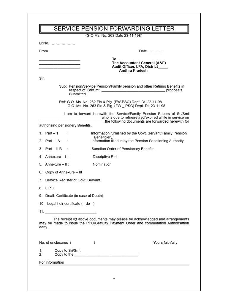 Service Pension Forwarding Letter | PDF | Tax Deduction | Income Tax