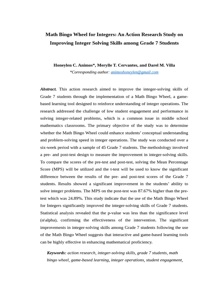 Action Research Final Paper | PDF | Constructivism (Philosophy Of Education) | Learning