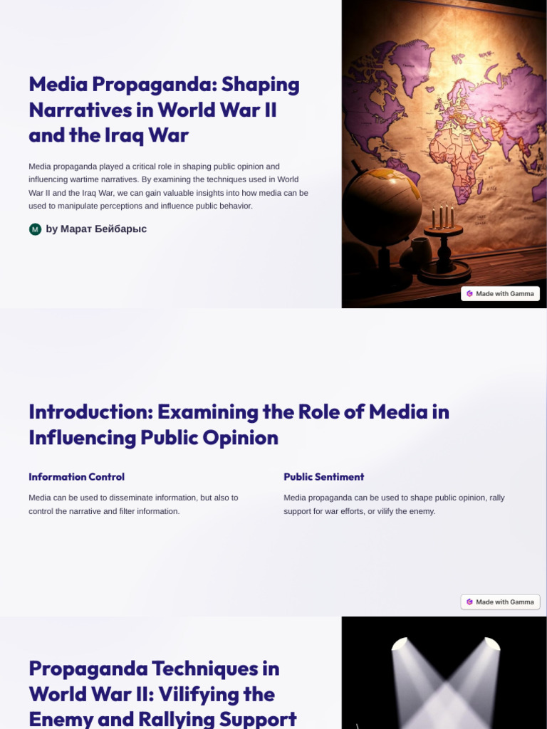 Media Propaganda Shaping Narratives in World War II and The Iraq War ...
