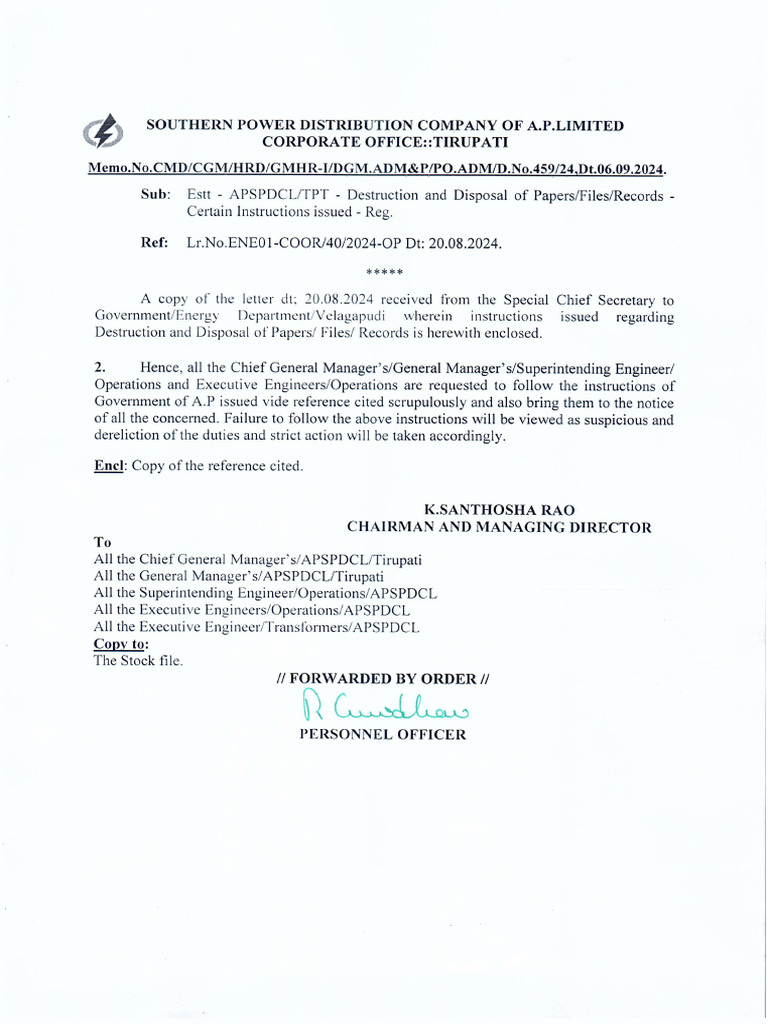 Destruction & Disposal of files (1) | PDF