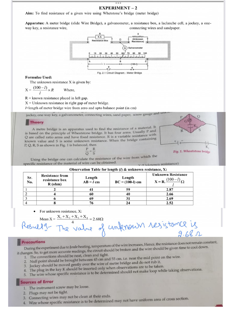 Exp 2,3,4 Physics Class 12 Cbse | PDF