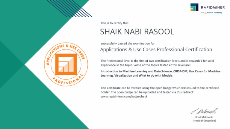 Applications & Use Cases Professional Certification | PDF Applications & Use Cases Professional Certification | PDF