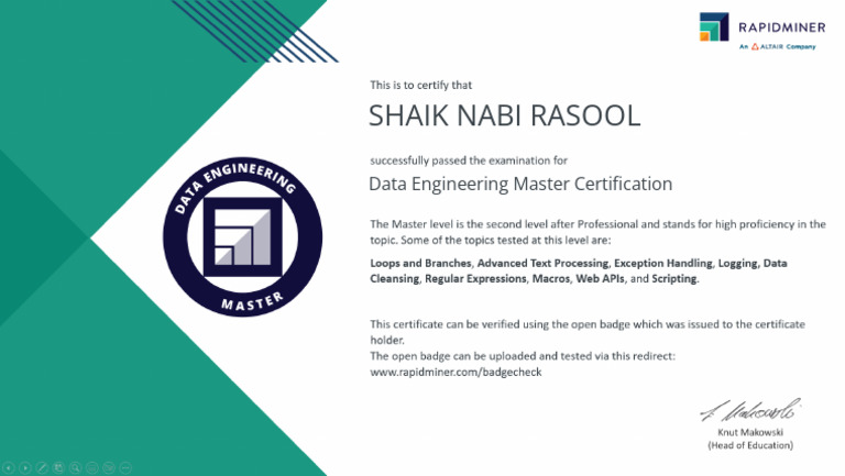 Data Engineering Master Certification | PDF