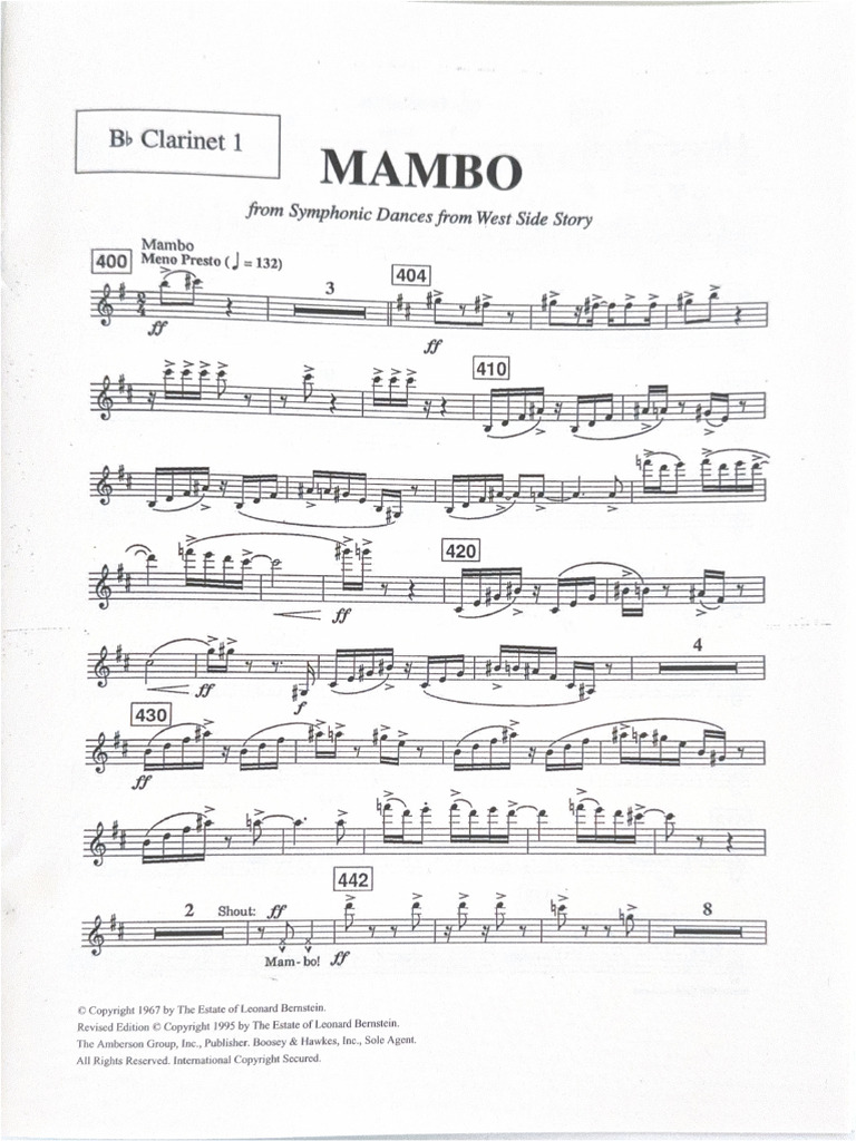 Mambo - Clarinet 1 | PDF