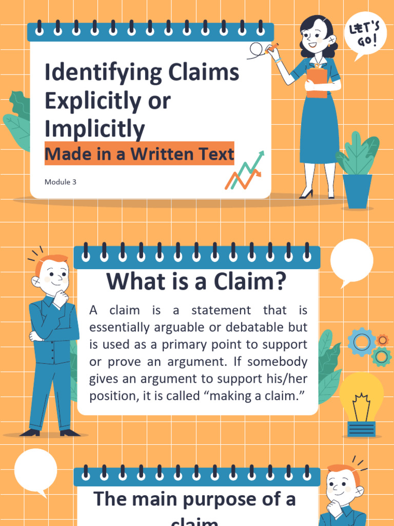 Identifying Claims Explicitly or Implicitly: Made in A Written Text | PDF | Argument | Cognition