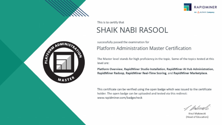 Platform Administration Master Certification | PDF