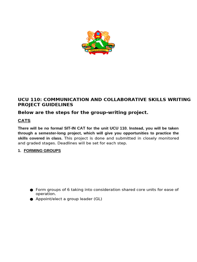 Ucu 110 Project Guidelines | PDF | Essays | Human Communication