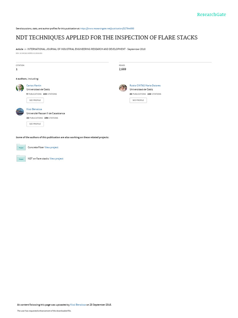 NDT Techniques Applied For The | PDF | Nondestructive Testing | Ultrasound