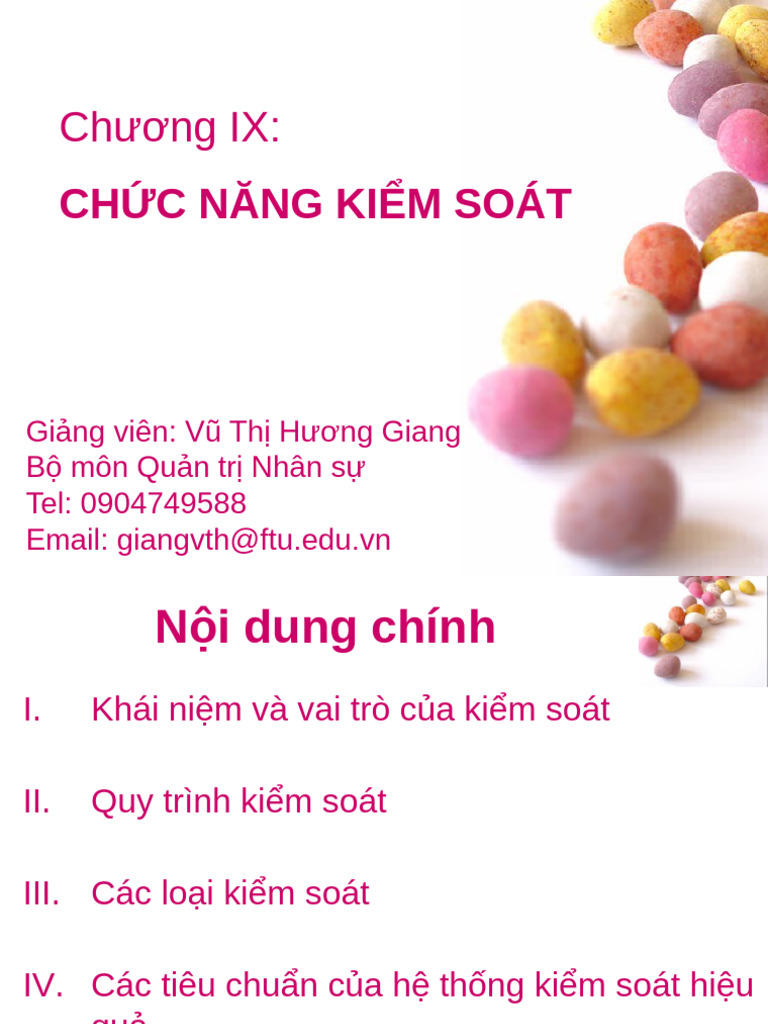 chuong IX chuc nang kiem soat - BSKT FTU quản trị học | PDF