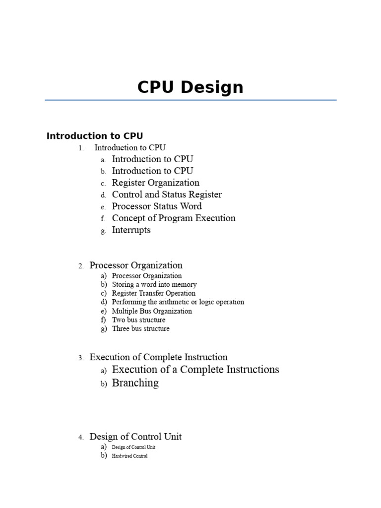 Unit-3 CPU Control Unit Design | PDF | Central Processing Unit | Computer Data Storage